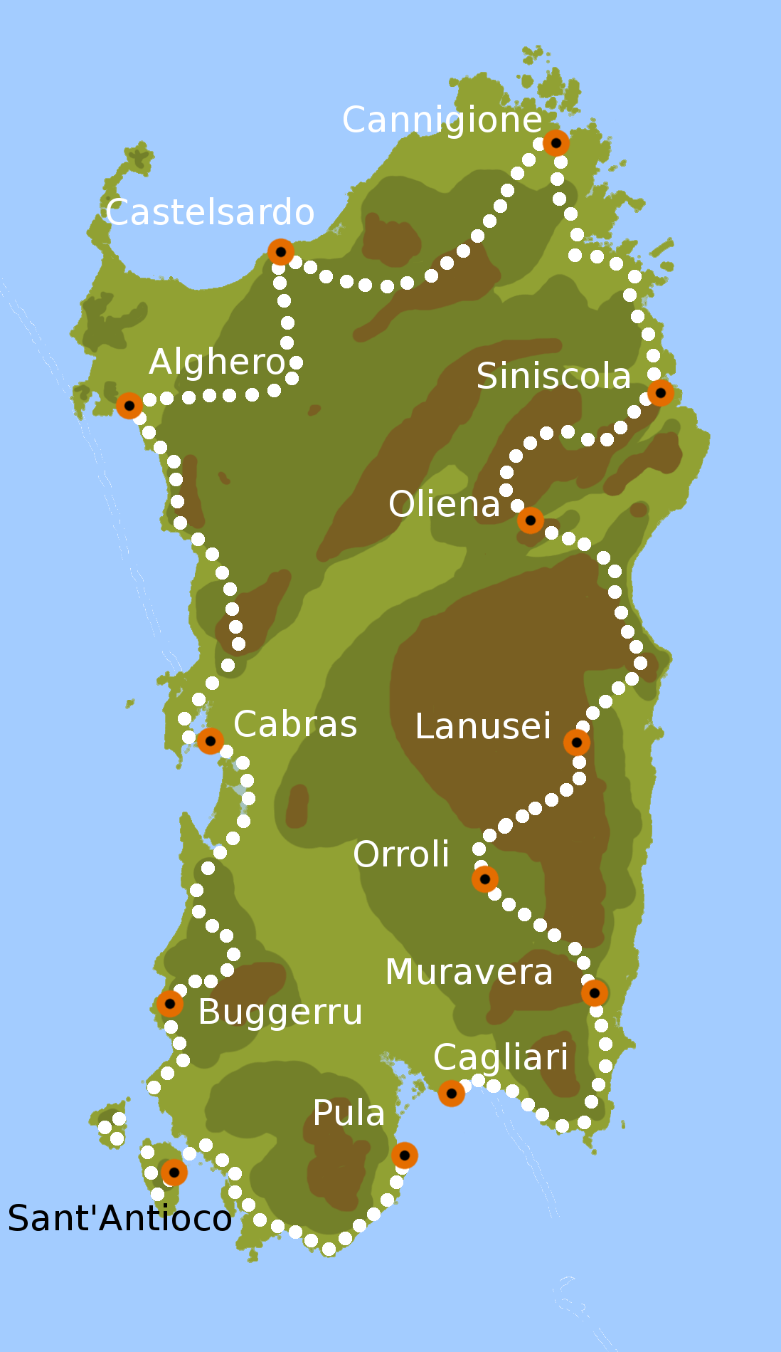 Siniscola Sardinia Map Beaches